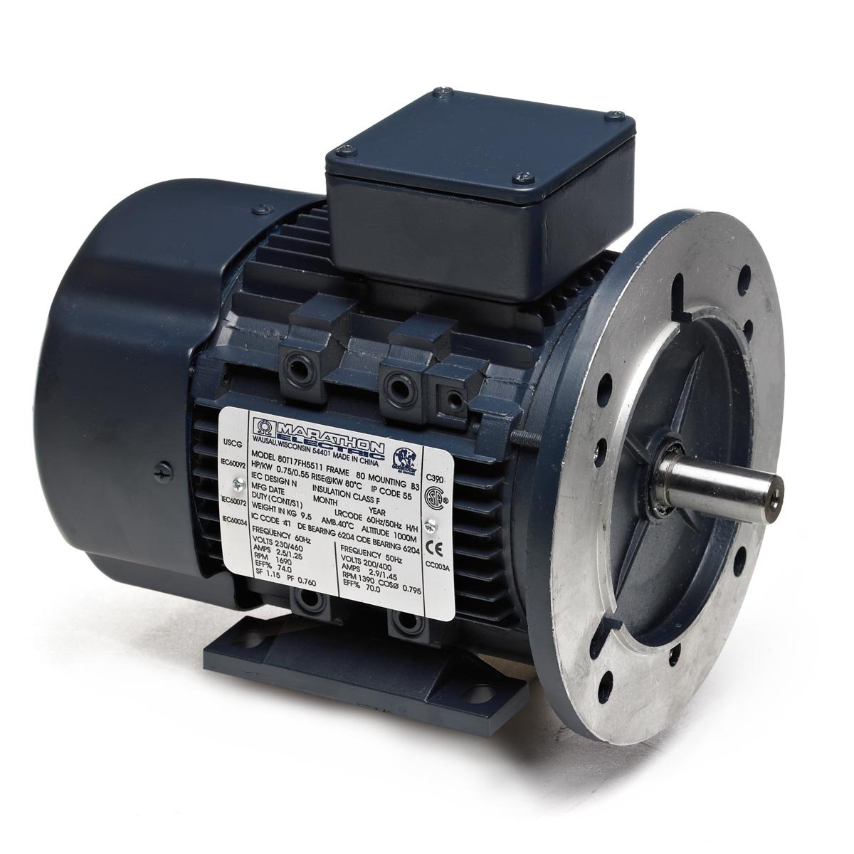Marathon 63t17fh5502 IEC Moteur, 3 phases, Tefc, D-flange avec base ...