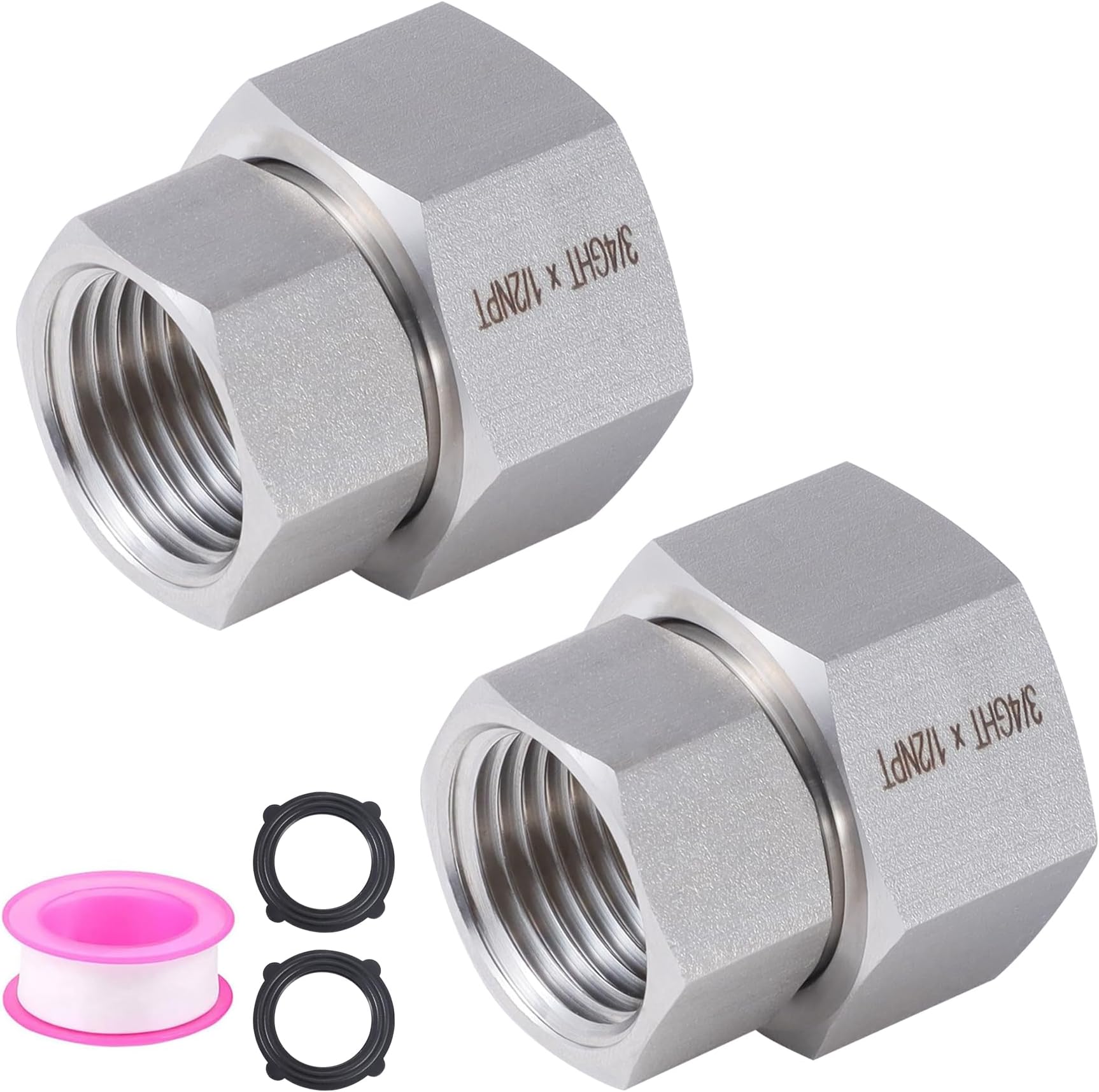 Amazon.com : 2 Pcs Stainless Steel Garden Hose Fittings Connectors ...