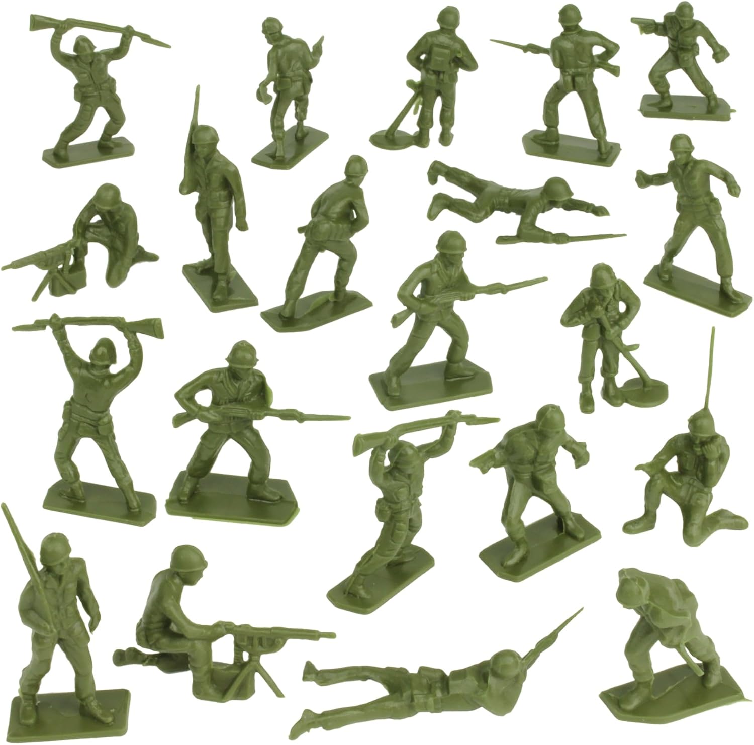 Amazon.com: Tim Mee Toy Plastic Army Men - 28pc OD Green WW2 Soldier ...