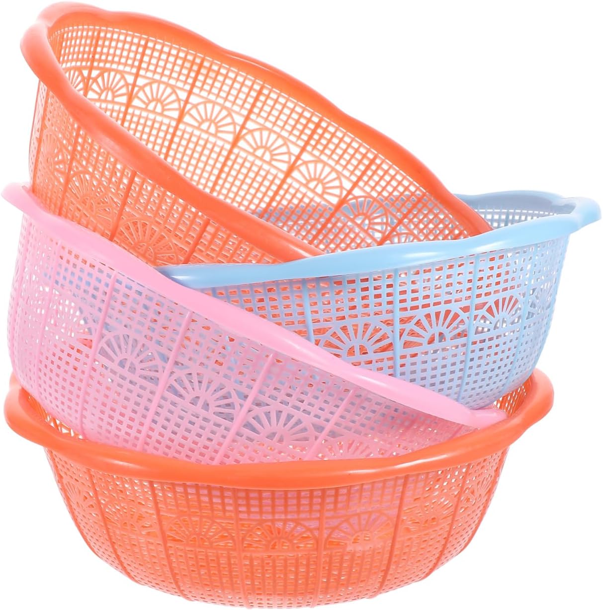 Amazon.com: 4 Pcs Large Plastic Wash Basket Round Perforated Colander ...