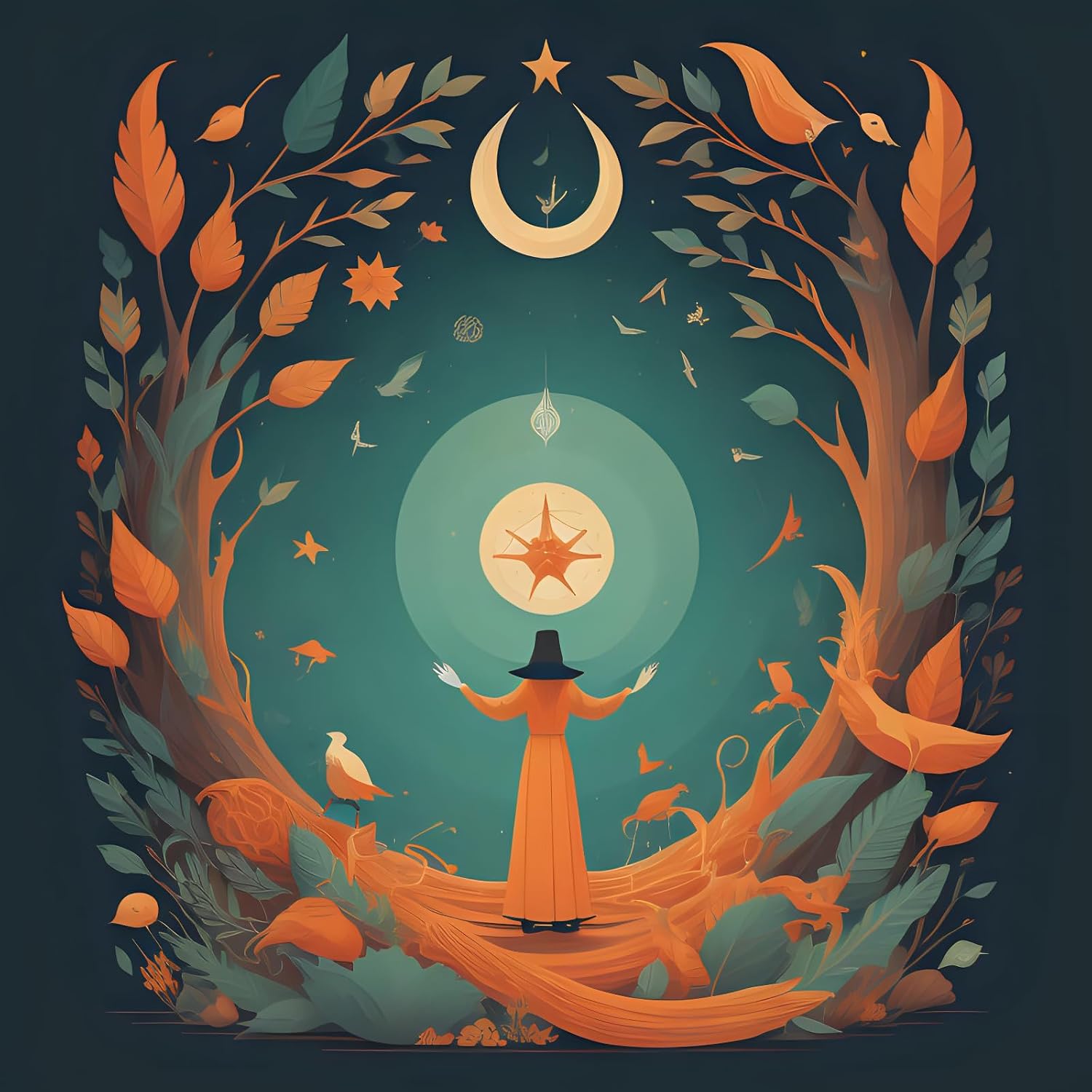 Moon Woodland Witch Wicca Magic Pagan Greeting Card - Any Occasion 145 ...