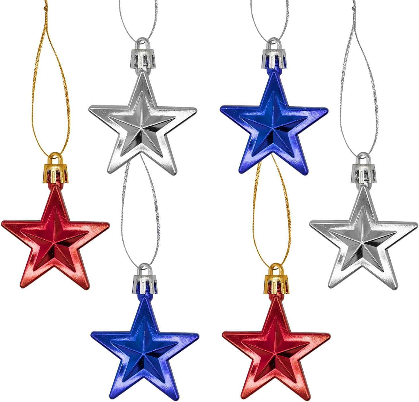 Amazon.com: Dohia Hanging Star Ornaments Patriotic Christmas Star ...