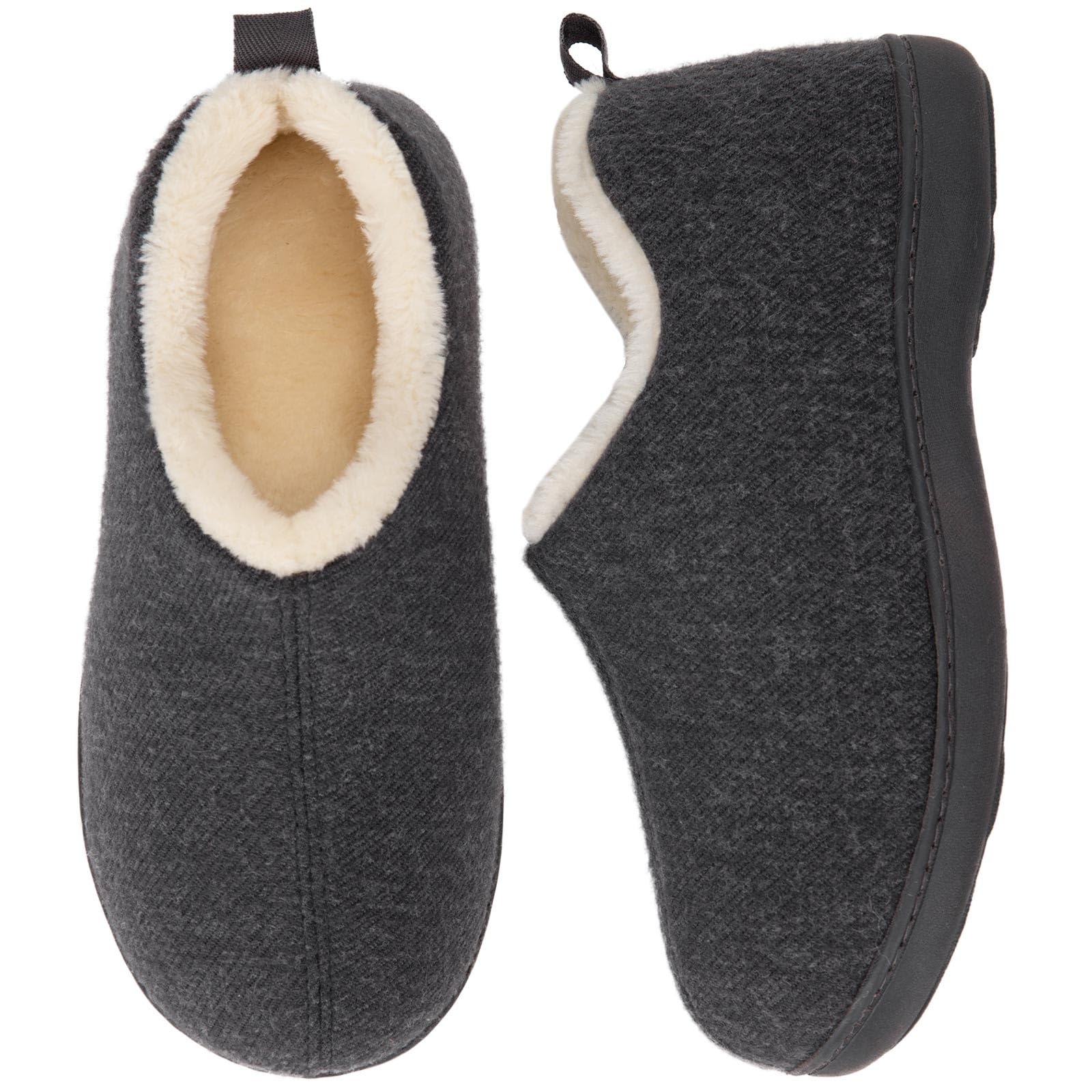 Snug Leaves Women's Faux Wool Slippers Warm Memory Foam Indoor Outdoor ...