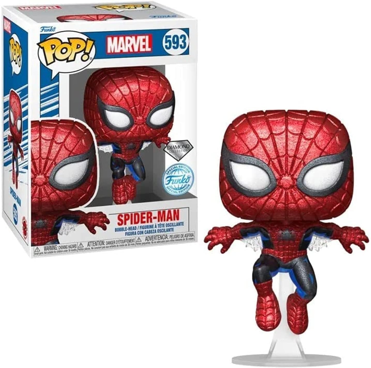 Funko Pop Spider-Man Diamond Boxlunch Exclusive 593 : Amazon.com.mx ...