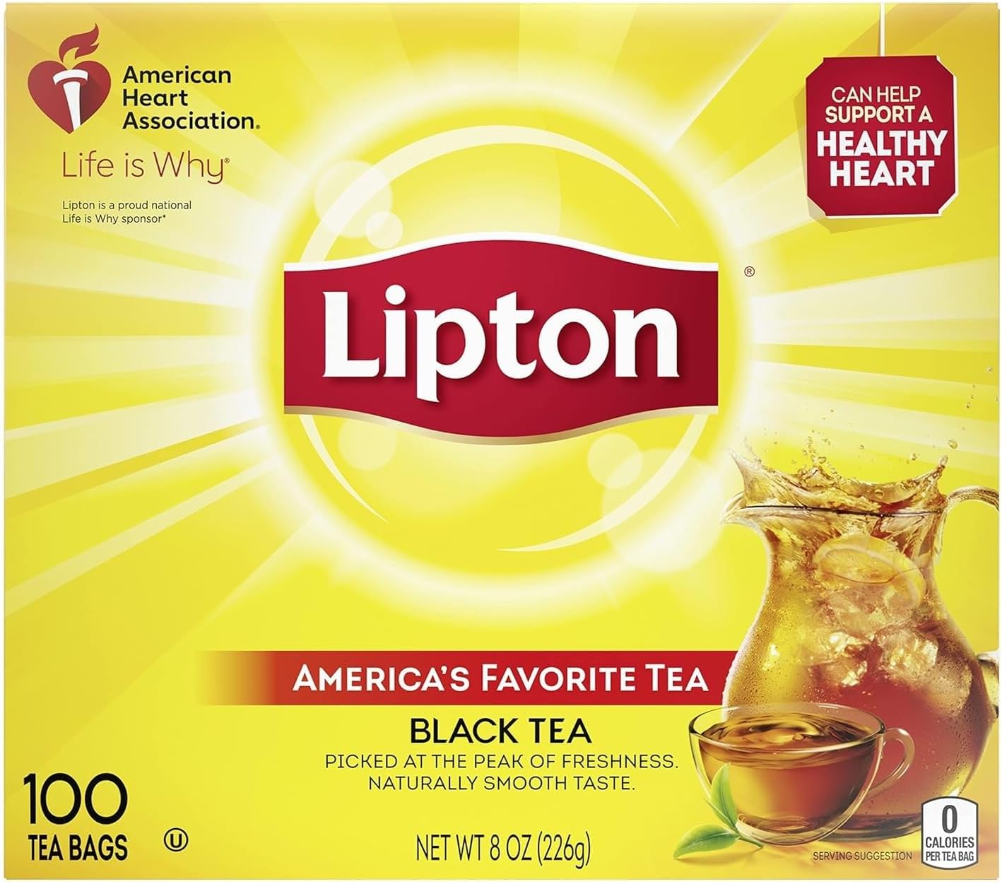 Amazon.com : Lipton Yellow Label Tea International Blend 100 Tea Bags ...