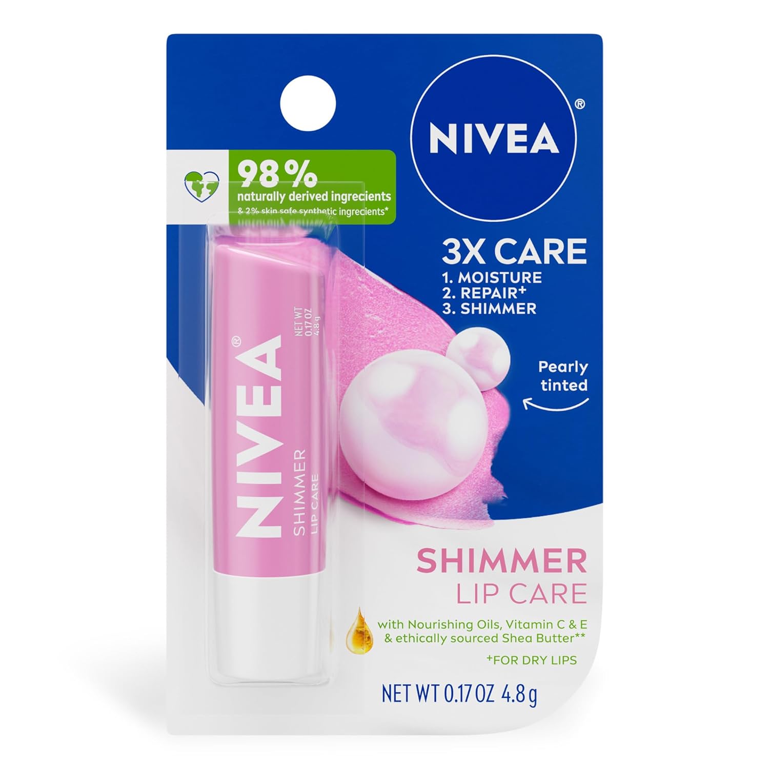 Amazon.com : NIVEA Shimmer Lip Care, Shimmer Lip Balm with Shea Butter ...