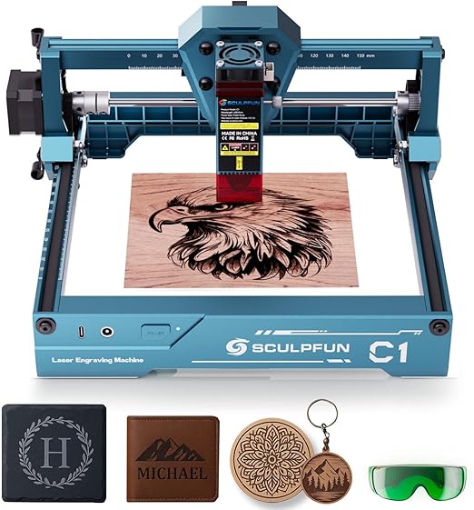 Amazon.com: SCULPFUN C1 Mini Laser Engraver, 3W Portable Laser ...