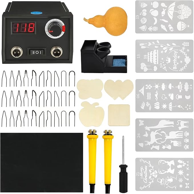 Amazon.com: Wood Burning Kit Temperature Adjustable Pyrography Machine ...