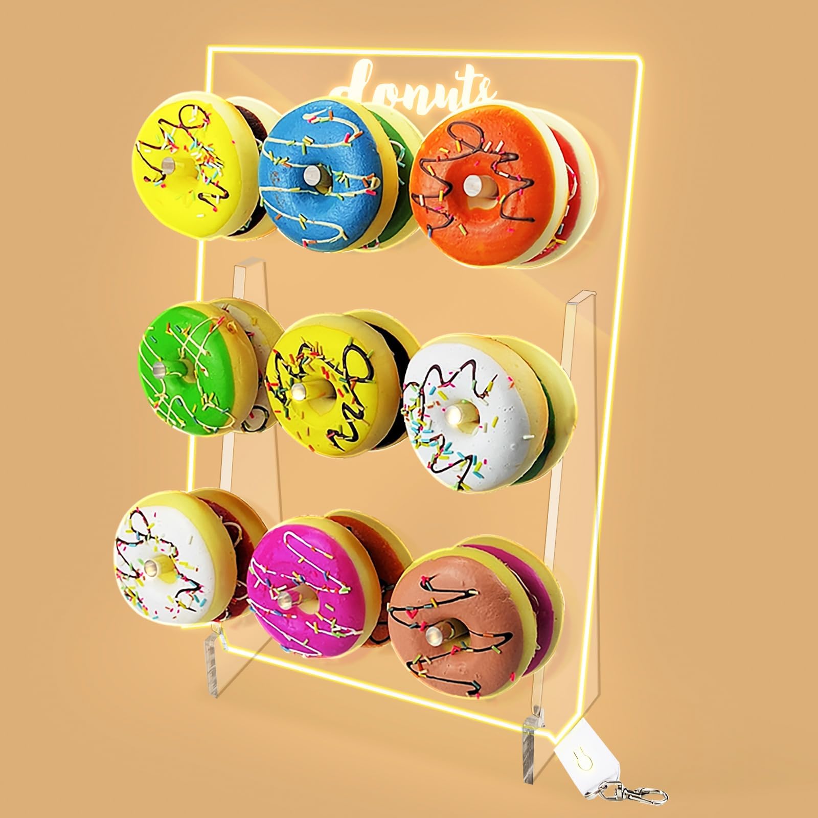 Amazon.com | KOYILTD Reusable 12 Peg Donut Wall Stand for Party, Wooden ...