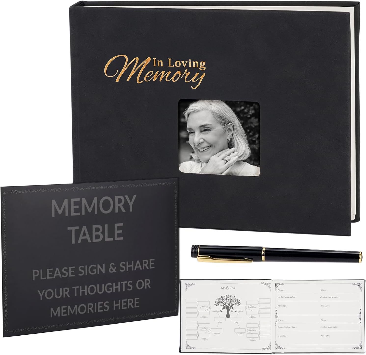 Amazon.com: JIMBON Funeral Guest Book with Leather Cover,Cover Can Be ...