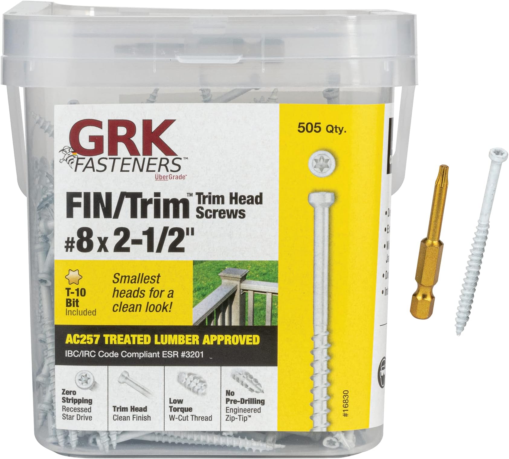 Amazon.com: GRK 117766#9 x 5 FIN/Trim™ Finishing Trim Head Screws 50 ...