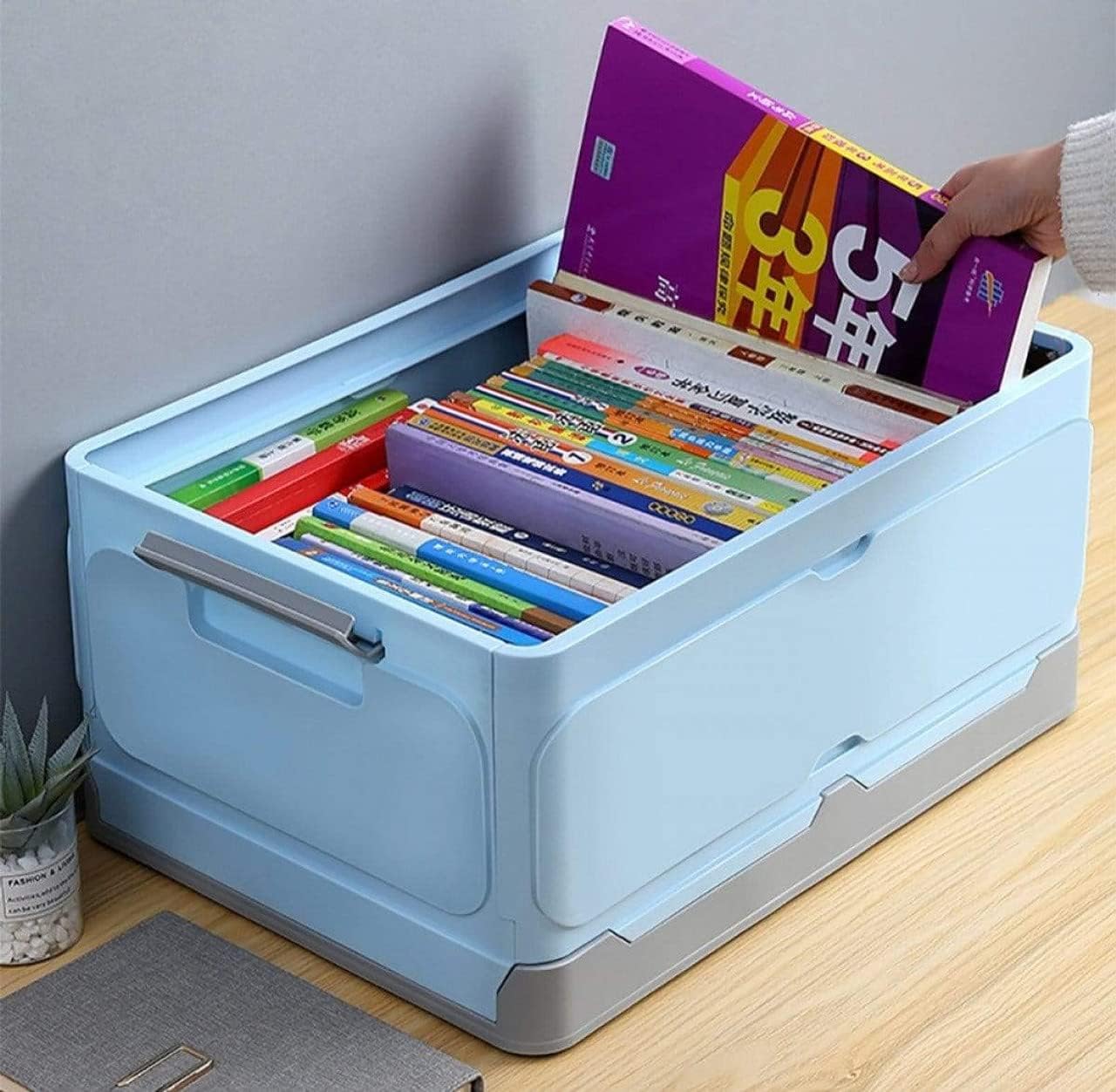 Prandom File Organizer Box - Set of 1 Collapsible Decorative Linen ...