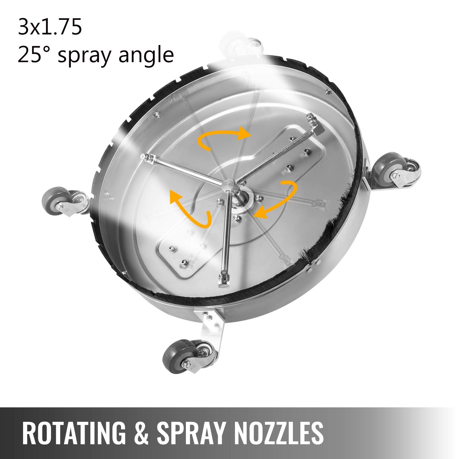 VEVOR Surface Cleaner 20 inch Flat Surface Cleaner for Pressure Washer ...