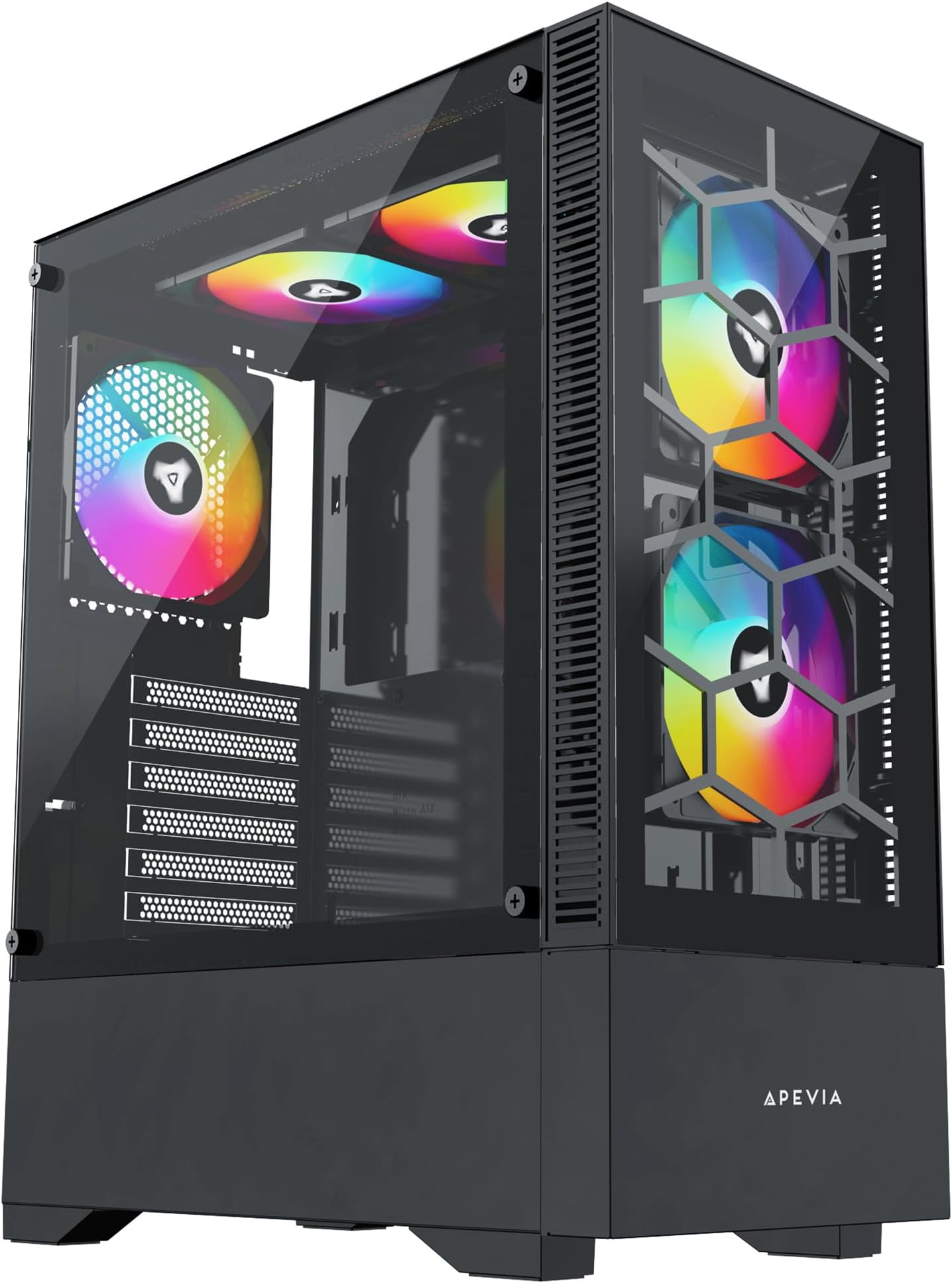 Amazon.com: Apevia Eclipse-BK Eclipse Mid Tower Gaming PC Case w/ 5X ...
