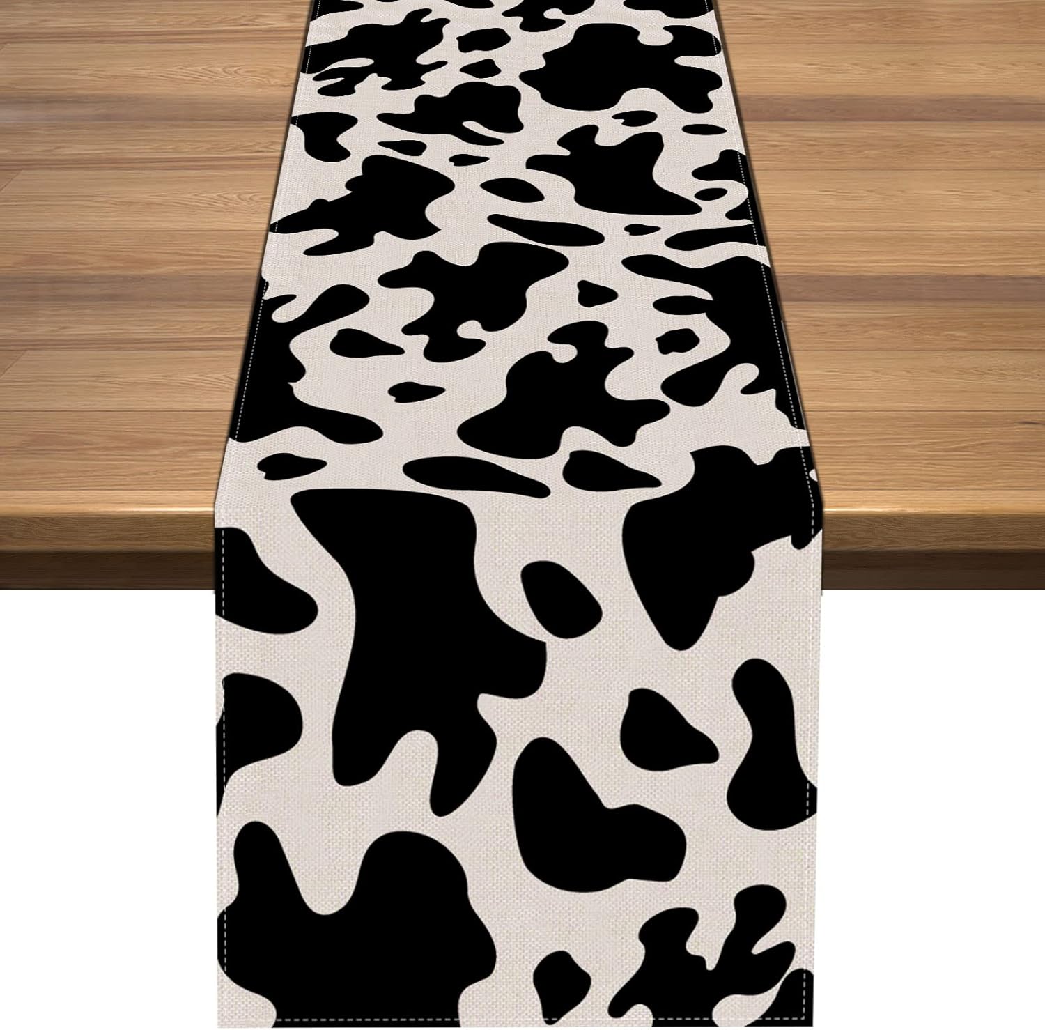 Amazon.com: Nepnuser Linen Cow Print Table Runner Farm Cowboy Themed ...