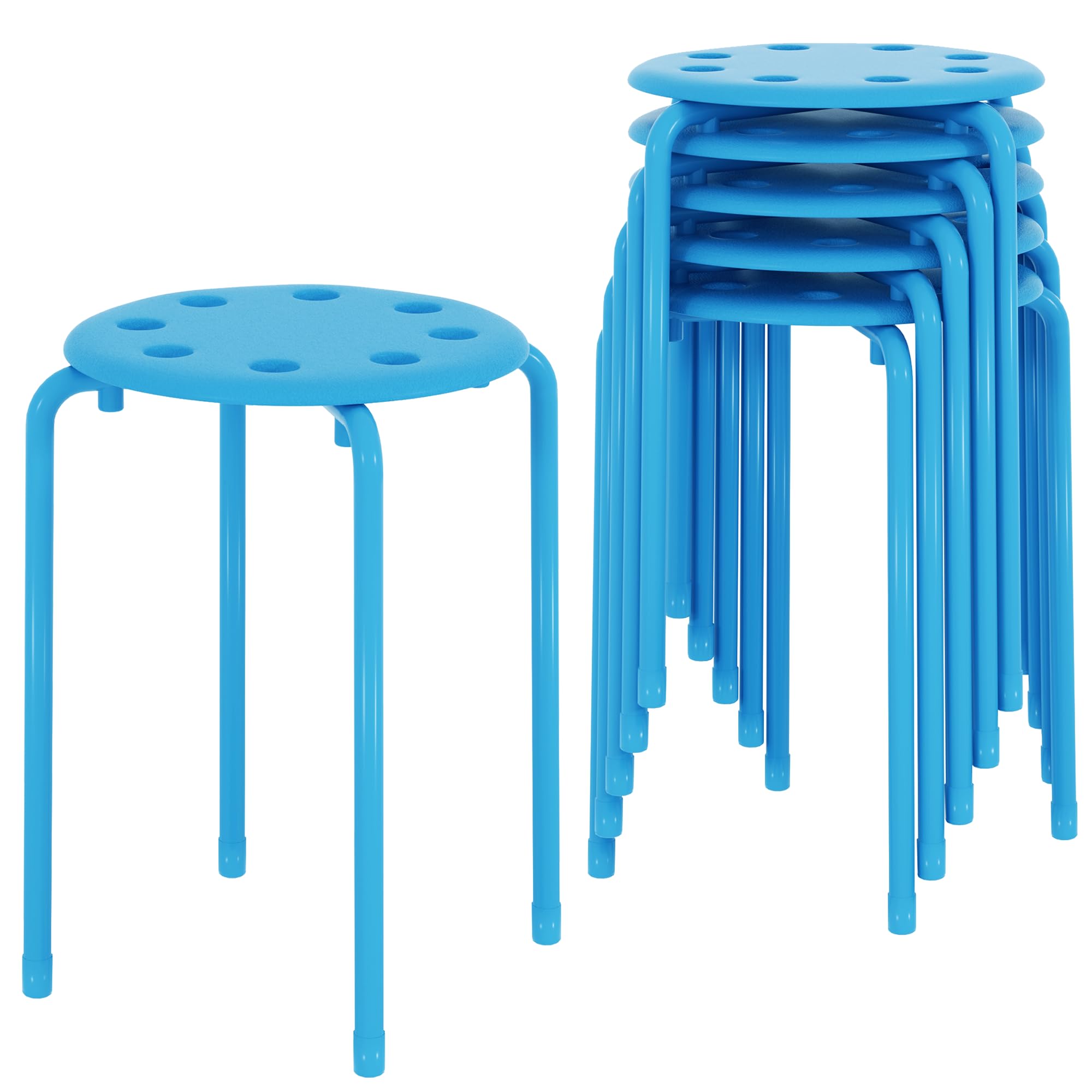 Snapklik.com : 6-Piece Stacking Stools, 17.7 Inch Standard Height ...