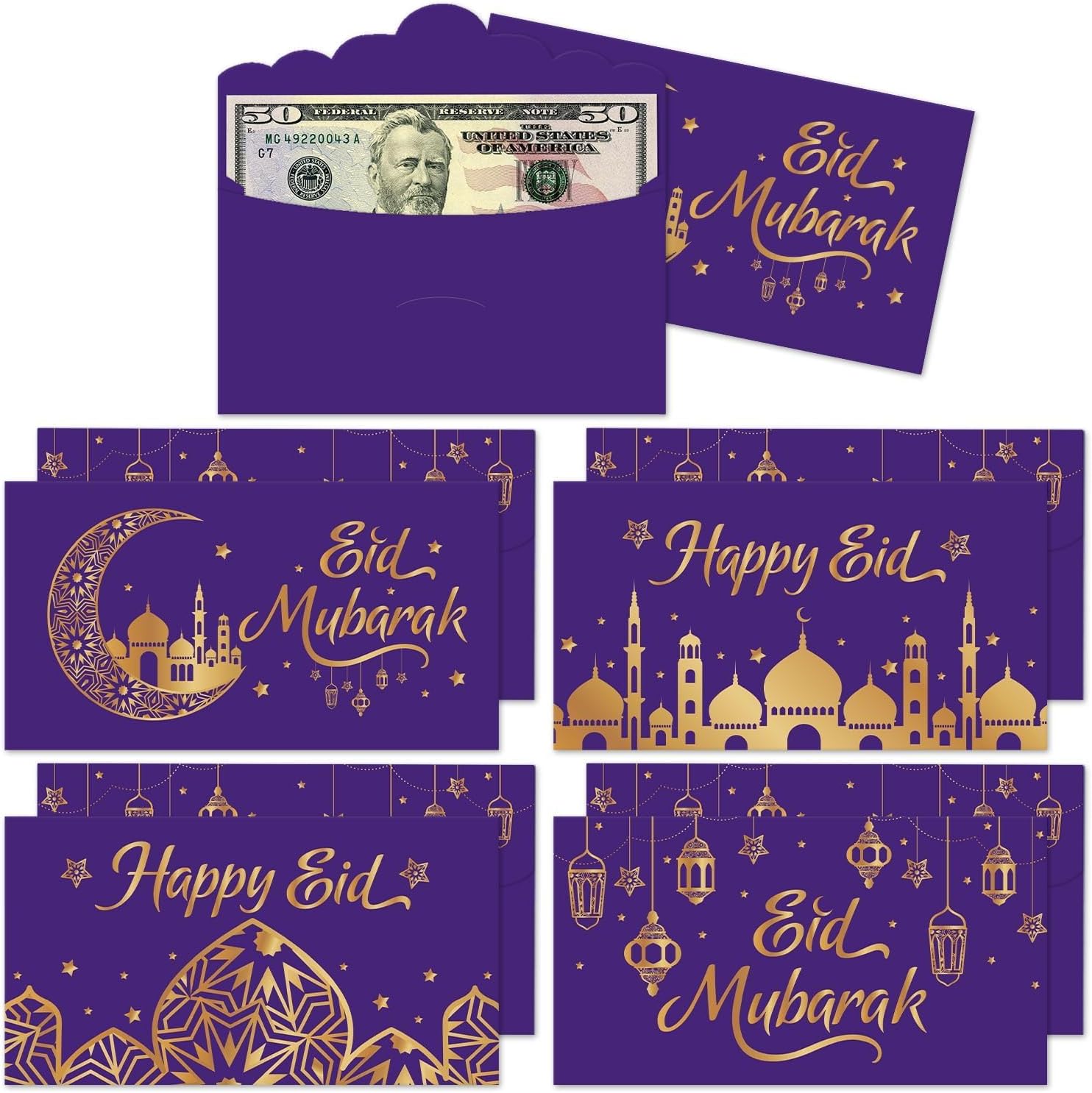 Amazon.com : Kitticcino 24 Pcs Eid Mubarak Money Envelopes Eid Gifts ...