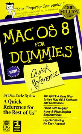 Mac OS 8 for Dummies: Quick Reference : Sydow, Dan Parks: Amazon.ca: Books