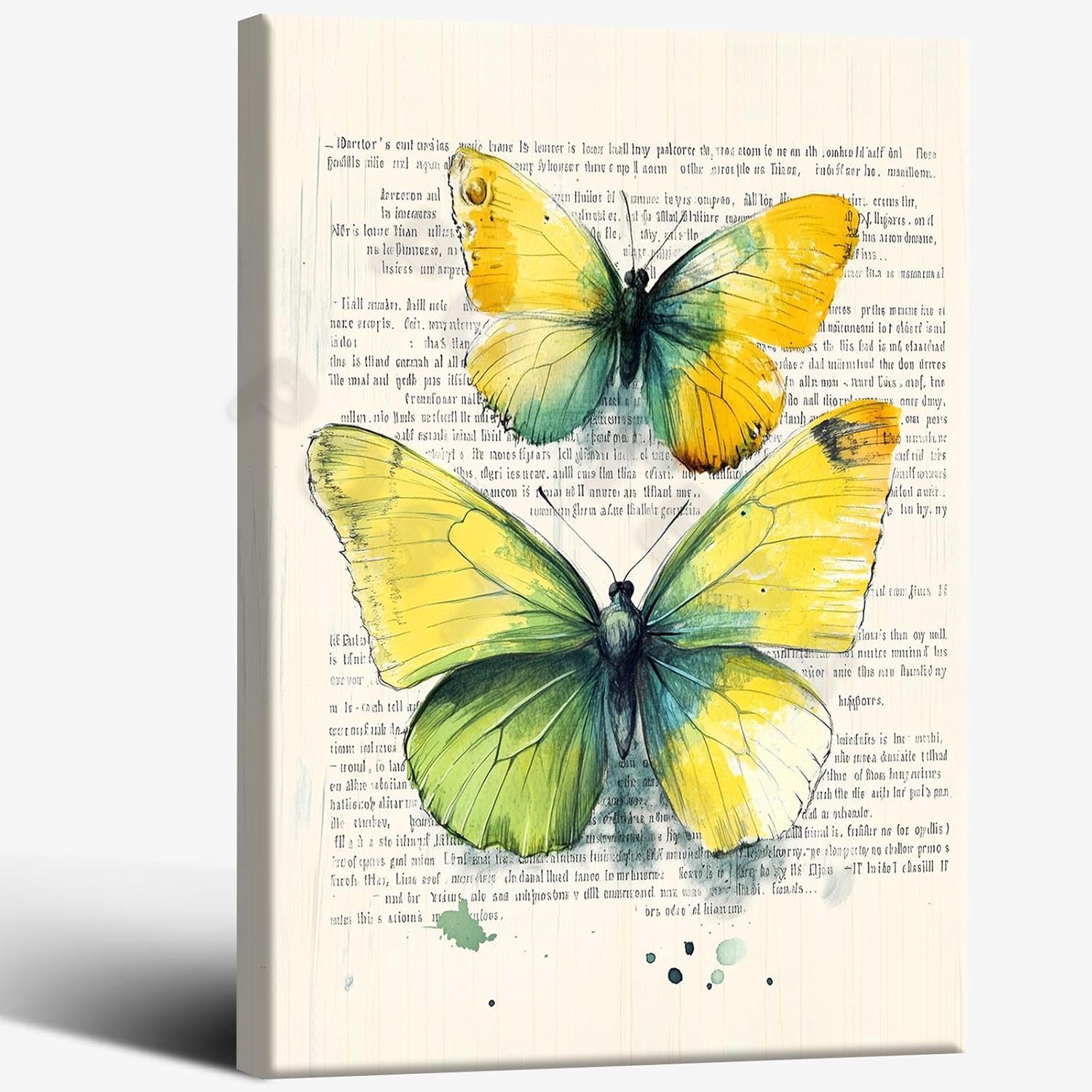 Amazon.com: ECUASMR Vintage Butterfly Posters- Beautiful Yellow and ...