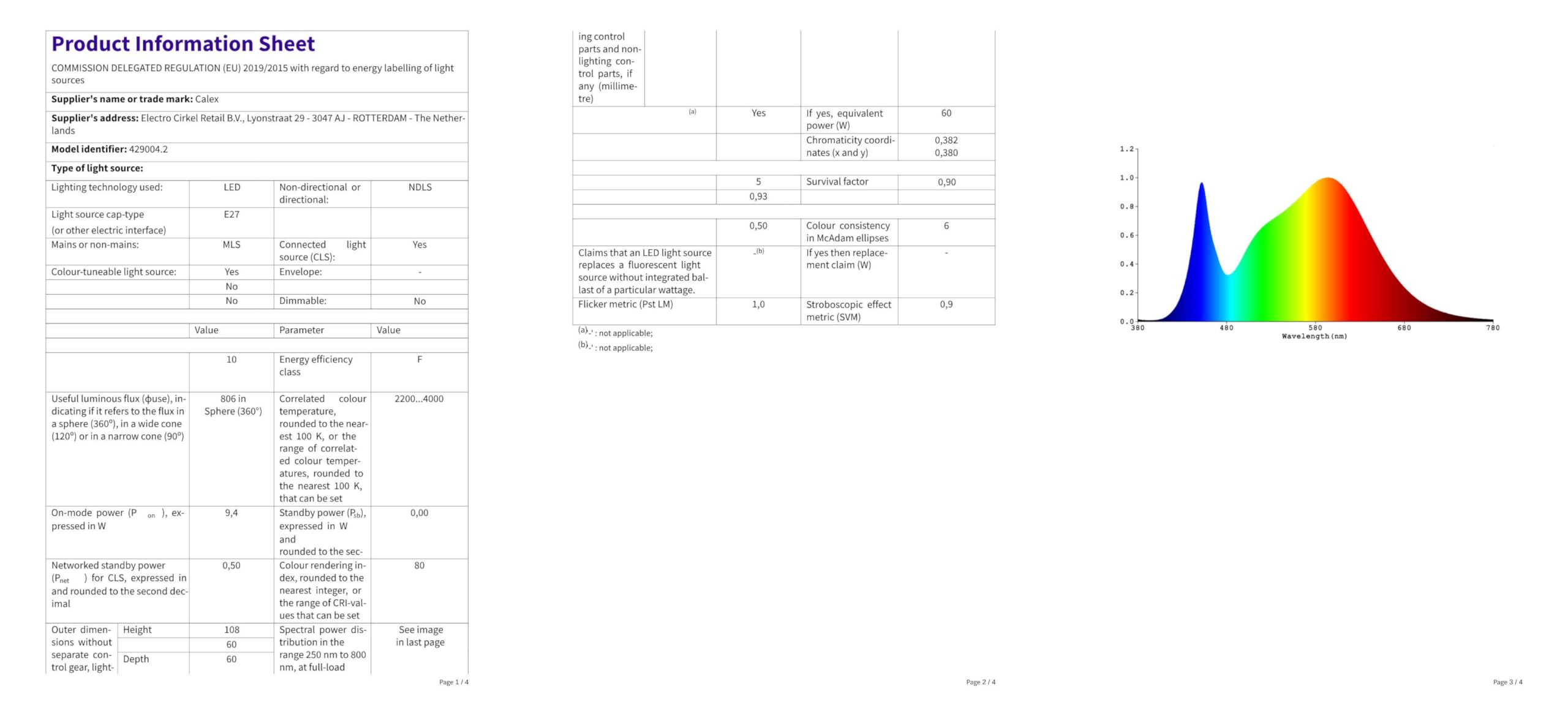 CALEX - Smart LED Bulb E27, WiFi LED A60 Bulb, Warm White Light, App ...