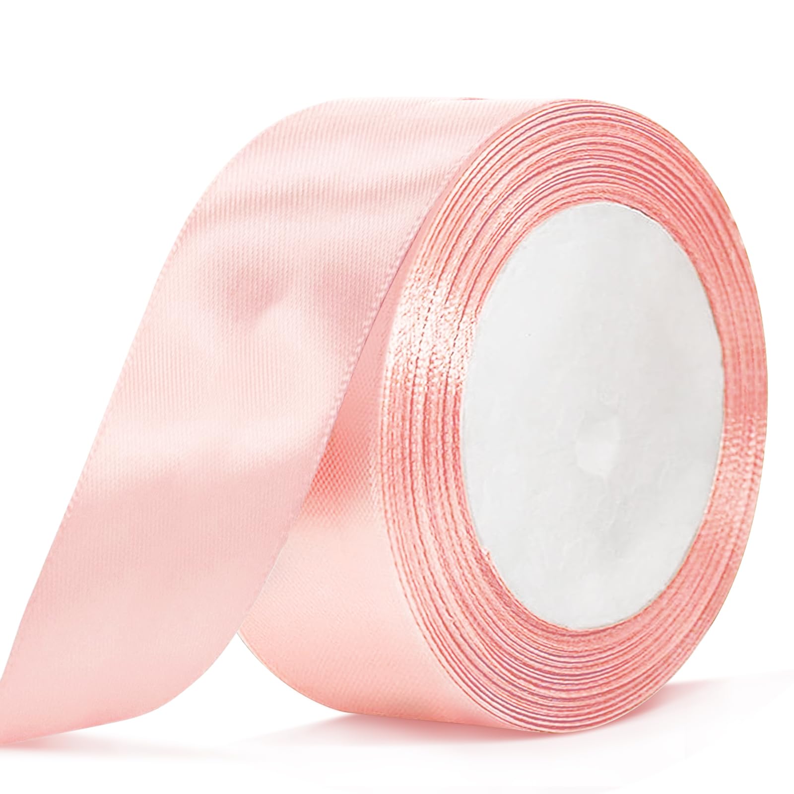 Bealif 50mm Pink Ribbon Satin Baby Pink Thick Fabric Ribbon for Gift ...