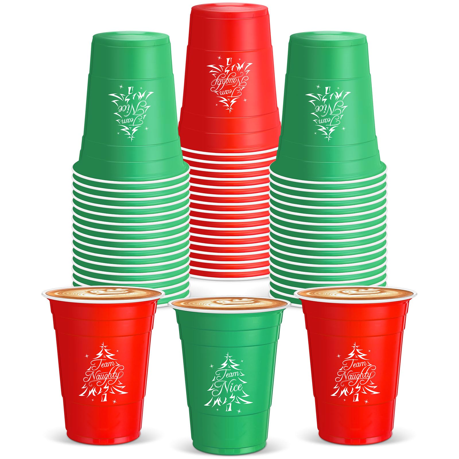 Amazon.com: Yaomiao 50 Pieces Christmas Party Cups Bulk Christmas ...