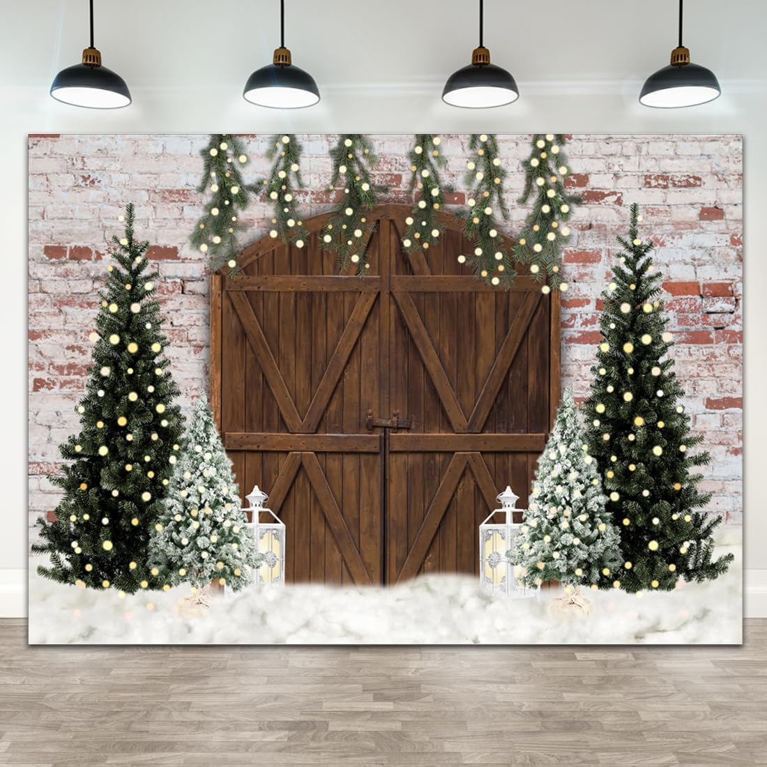 Amazon.com : Wollmix Christmas Backdrops for Photography, Winter Rustic ...