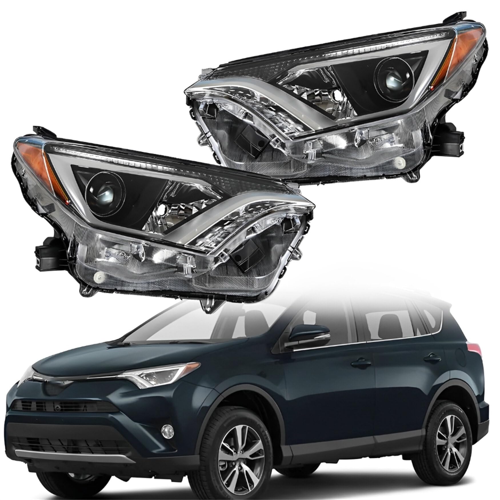WFLNHB Headlight Assembly Compatible Replacement for Toyota Rav4 2016 ...