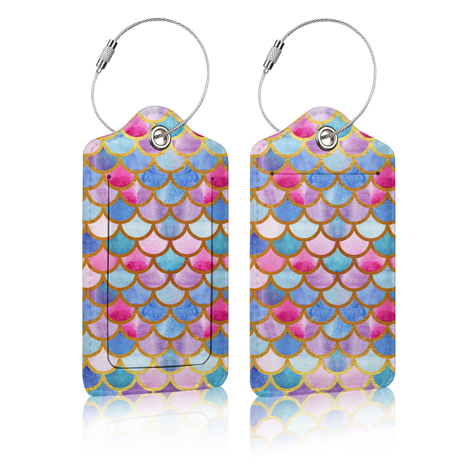 Amazon.com: GAMSJM Luggage Tags for suitcases, 2 Pack Watercolor ...