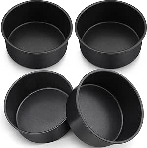Amazon.com: TeamFar 6 inch Cake Pan Set of 4, Coated Stainless Steel ...