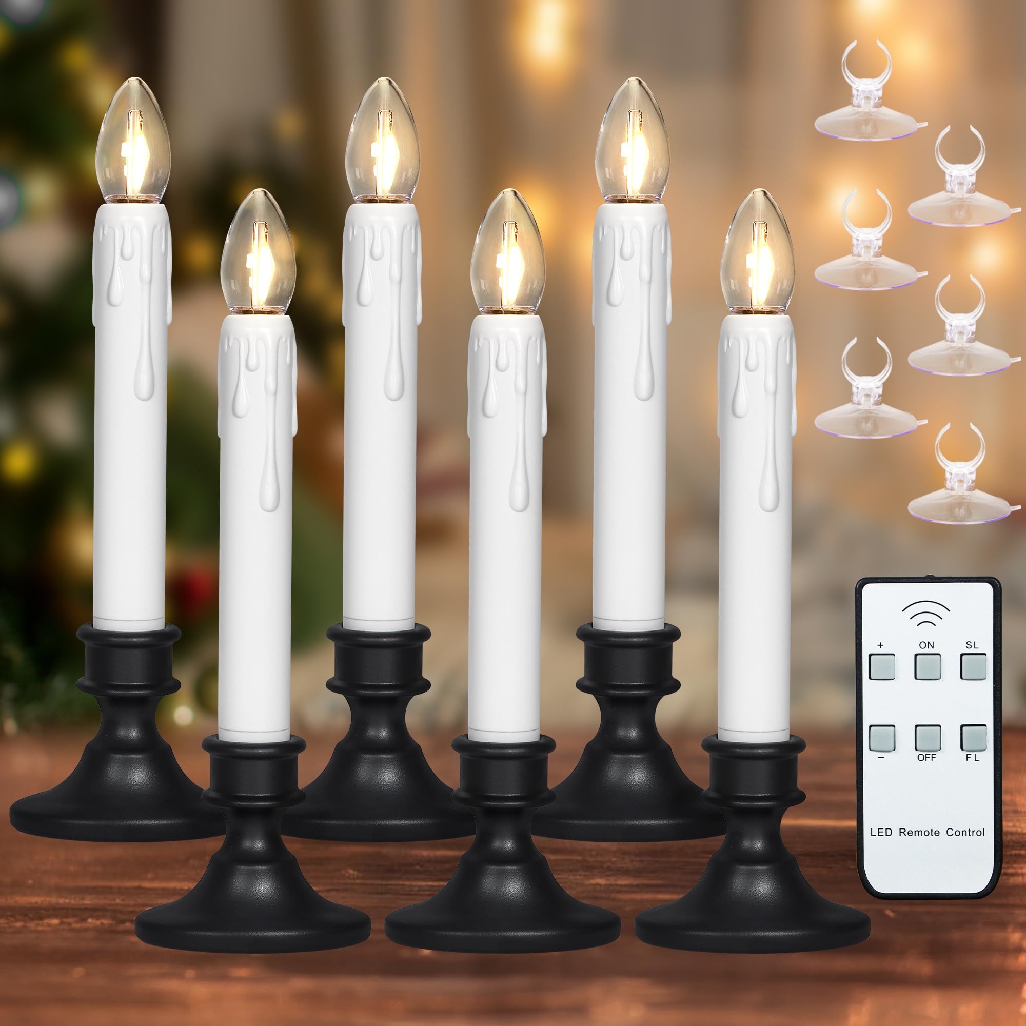 Amazon.com: yunsheng Battery Operated LED Window Candles with Remote ...