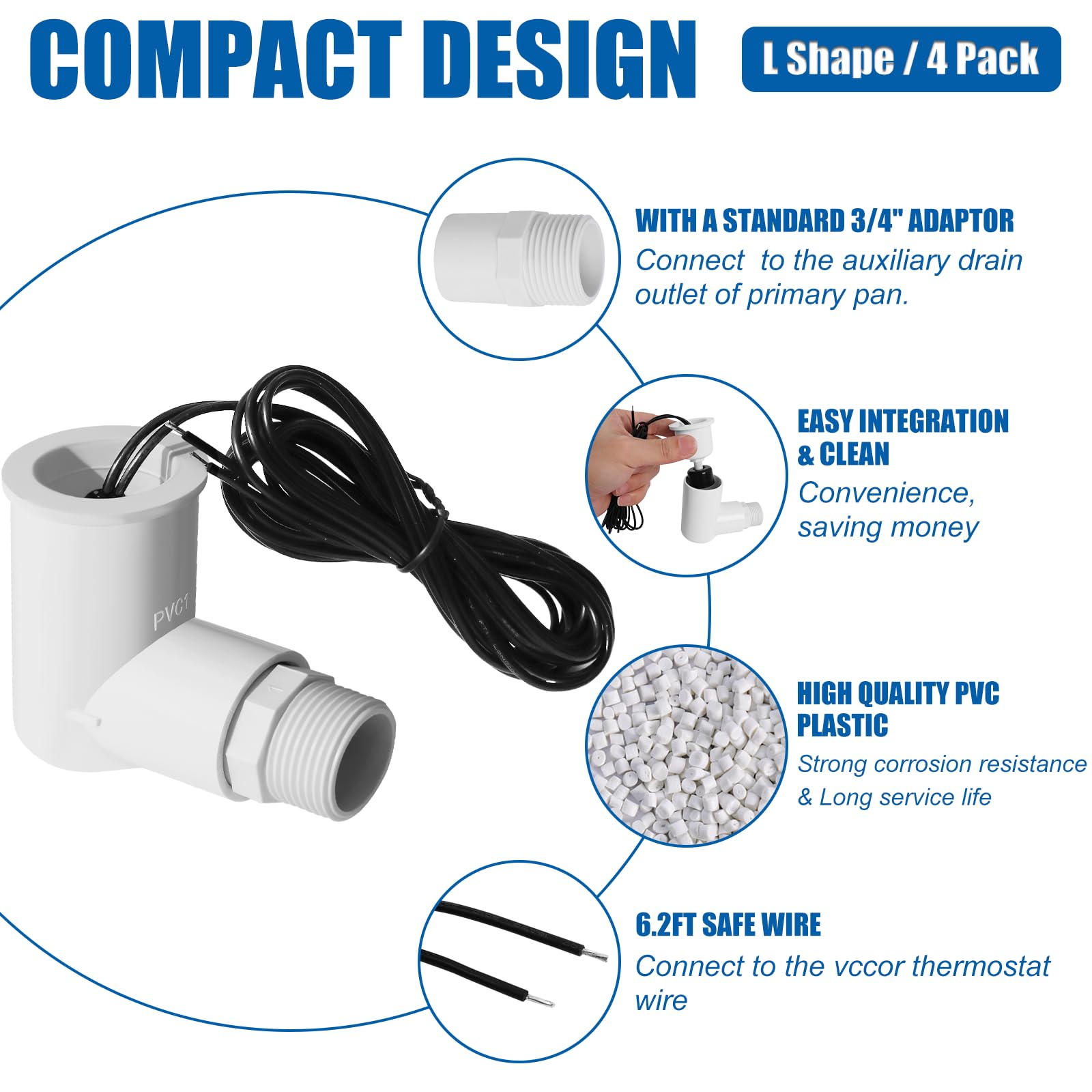 Snapklik.com : SS2 AC Float Switch L Shape, Safe T Switch For HVAC ...