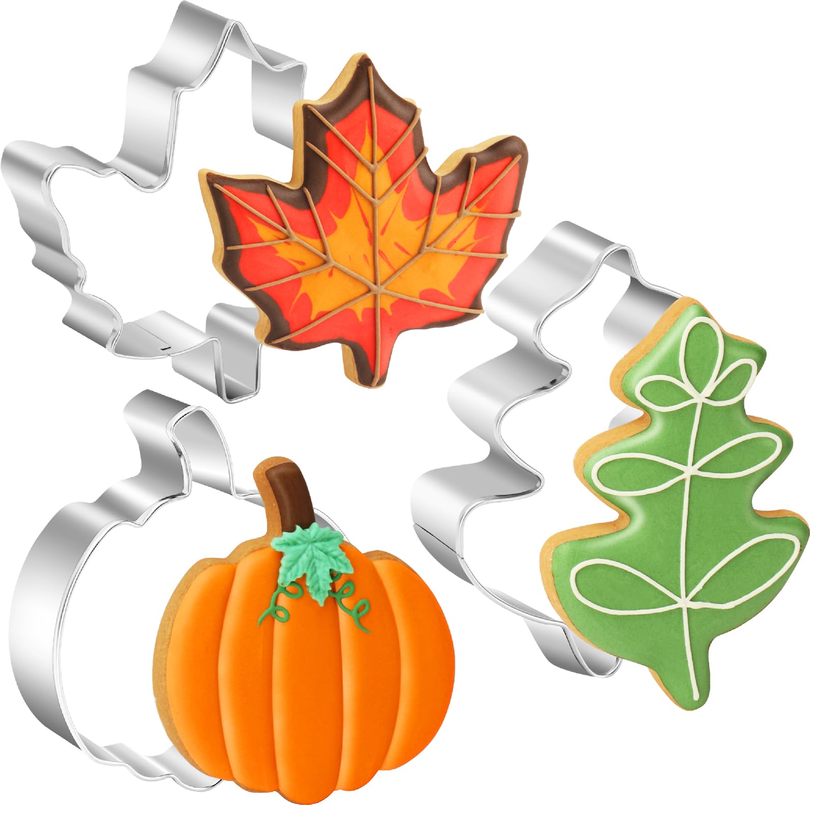 Amazon.com: Fall Leaf Cookie Cutter Set, 3 Pcs Stainless Steel Large ...