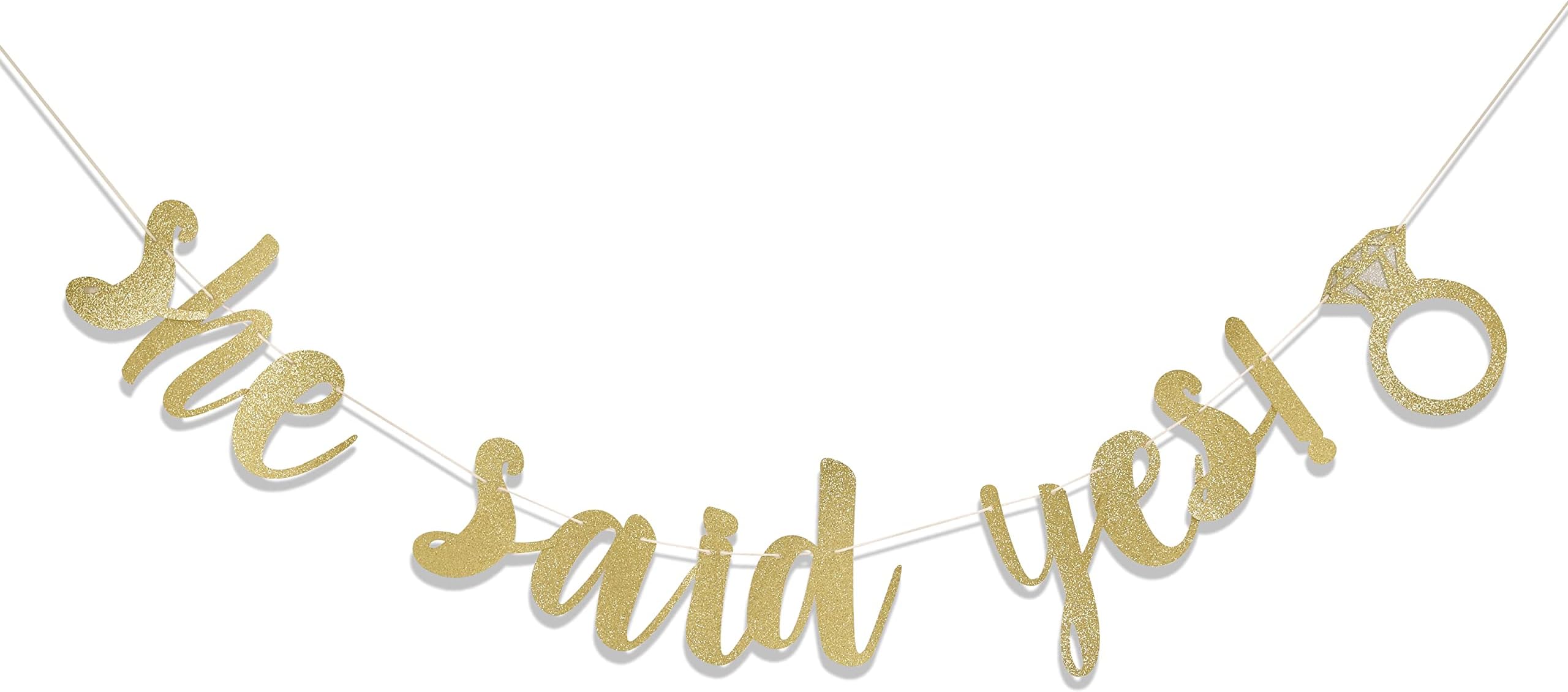 Amazon.com: She Said Yes Banner - Bridal Shower Party Decorations ...