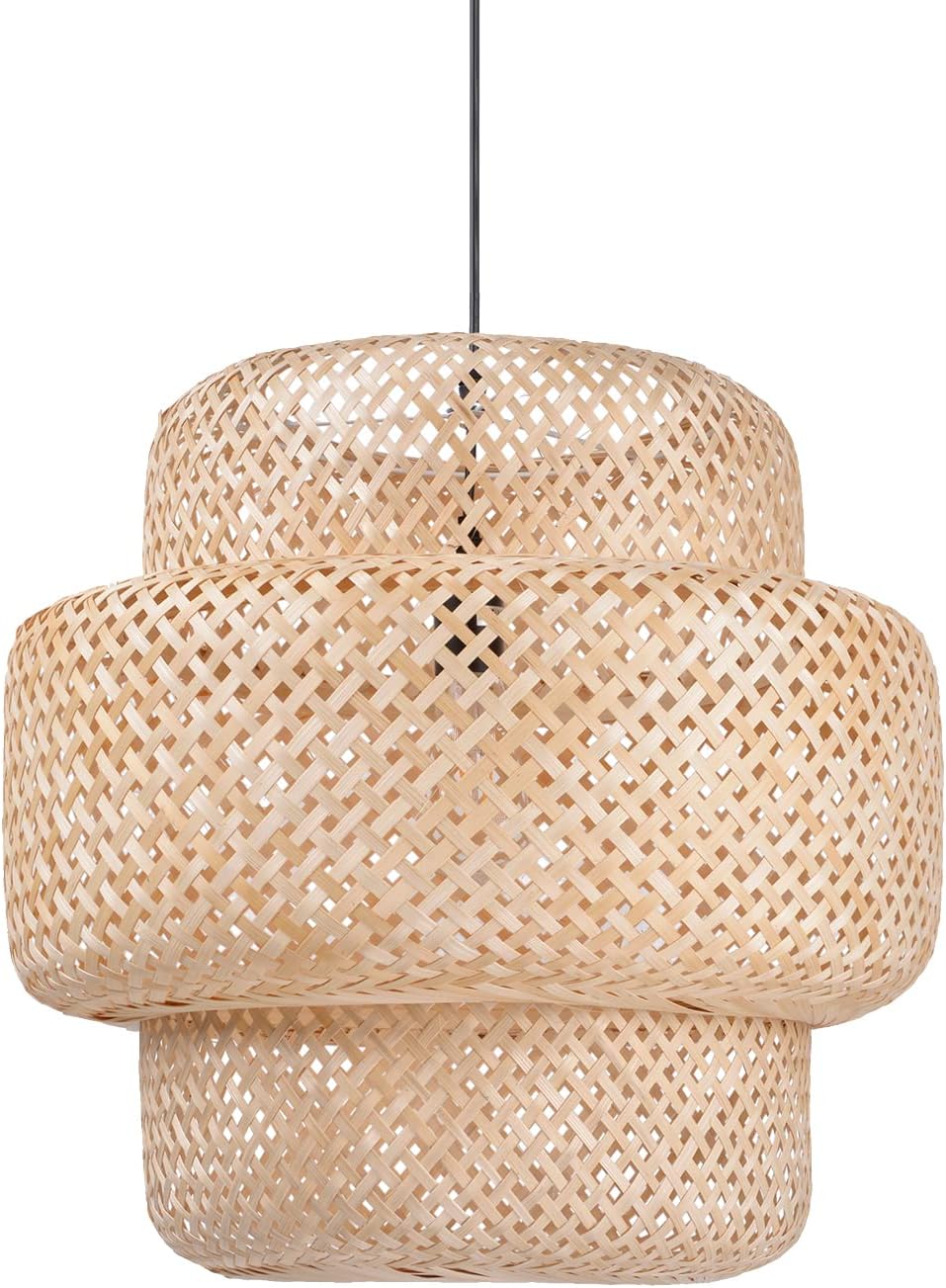 Hand Woven Rattan Lamp Shade - Bamboo Pendant Lights - Elegant Hanging ...