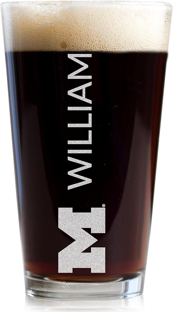 Amazon.com | Lifetime Creations Personalized Michigan Wolverines Pint ...