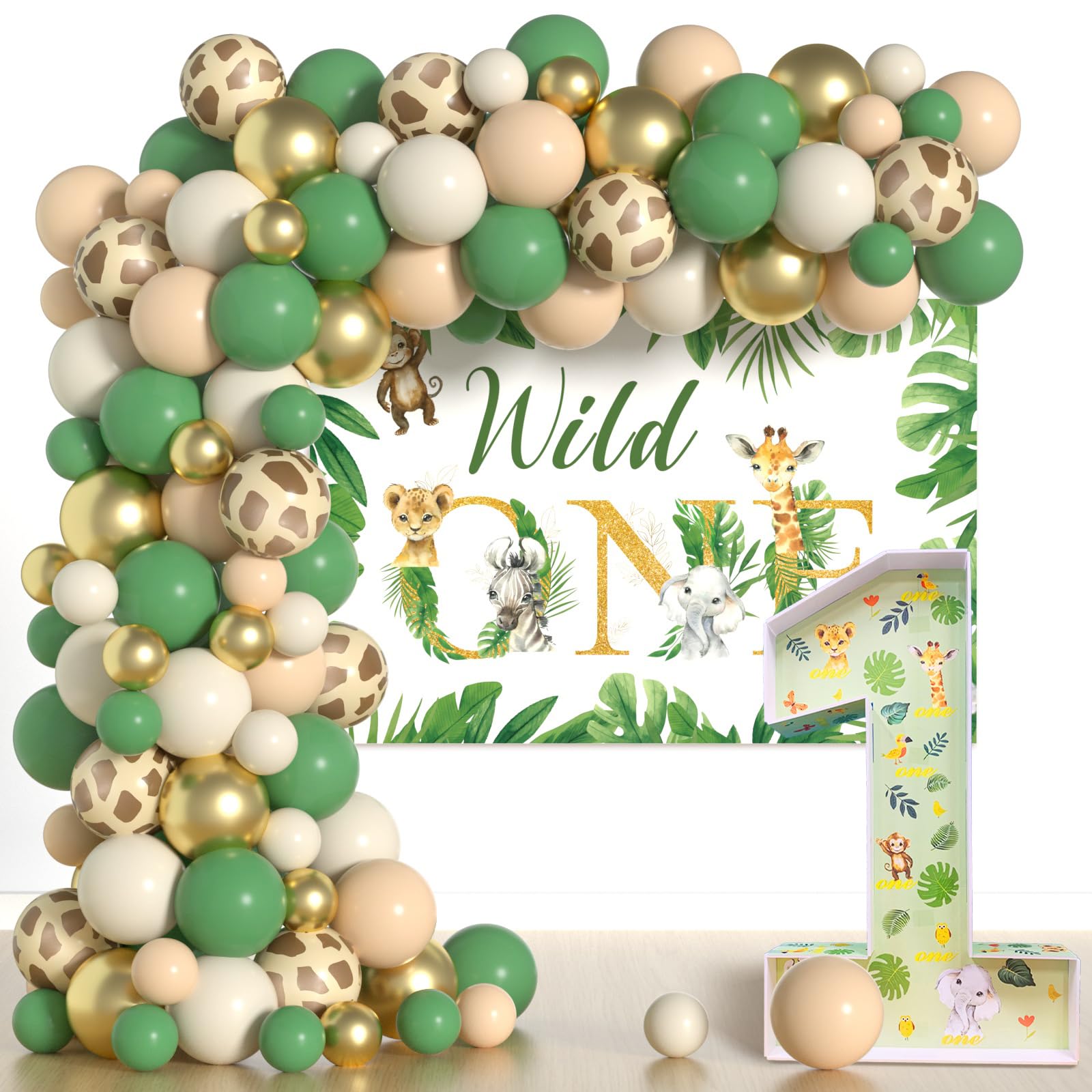 Amazon.com: Wild One Birthday Decorations 1st Boy Set, Safari Jungle ...