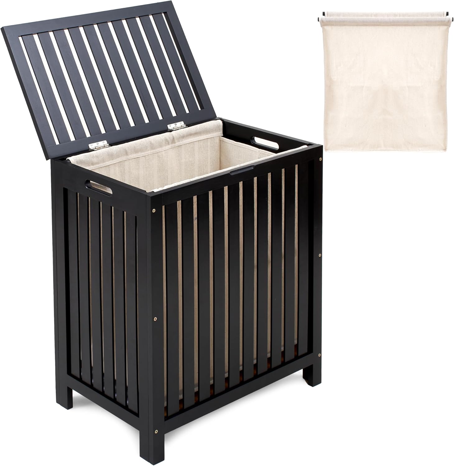 Amazon.com: 2 Lb. Depot Laundry Hamper Basket Storage in Black Bamboo ...