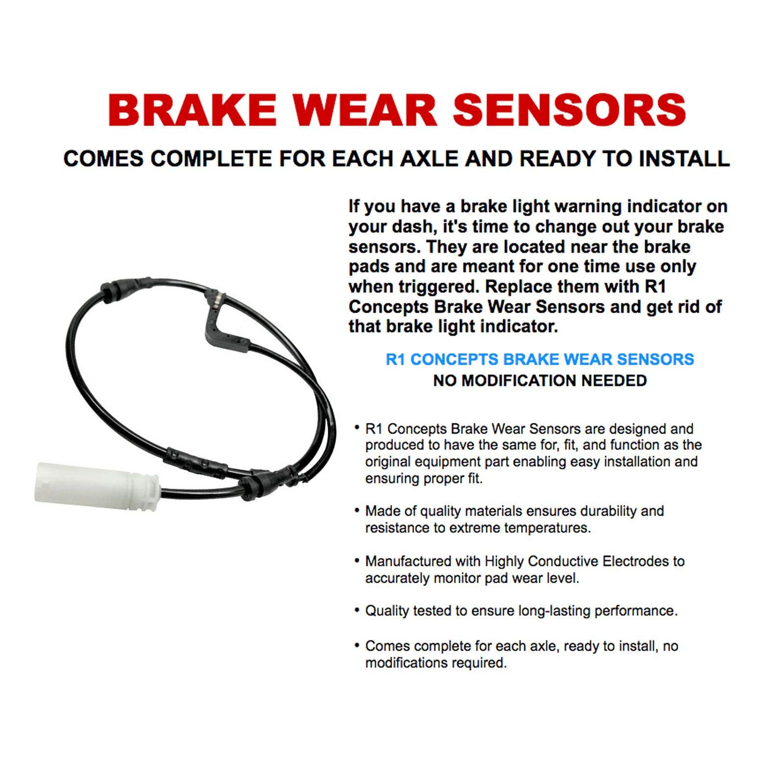 Rear Carbon Brake Rotors Drill Slot + OEp Pads,Hardware,and Sensor 1PC ...