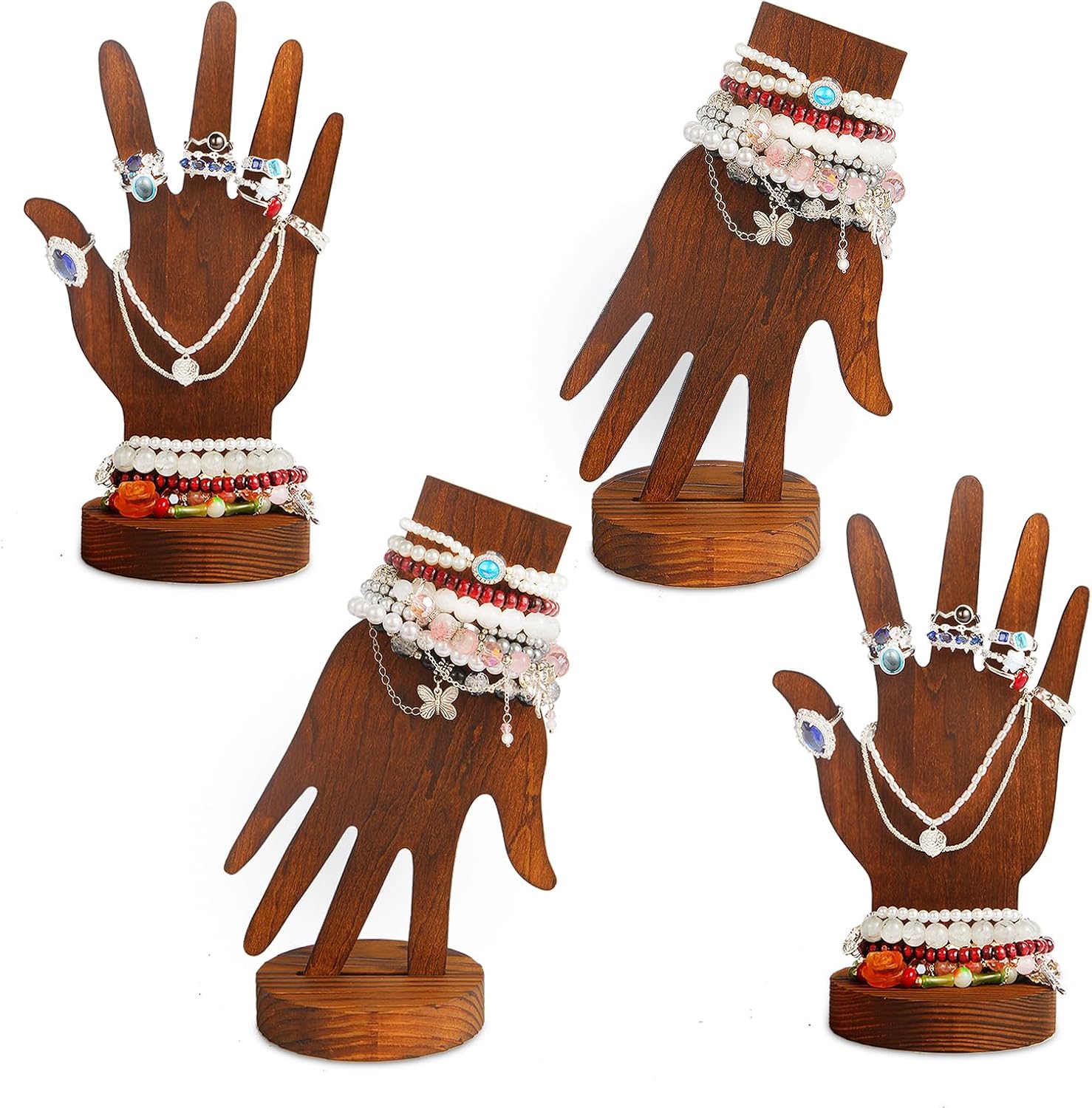 Amazon.com: swakuszy 4 Pcs Wooden Jewelry Display for Vendors, Bracelet ...