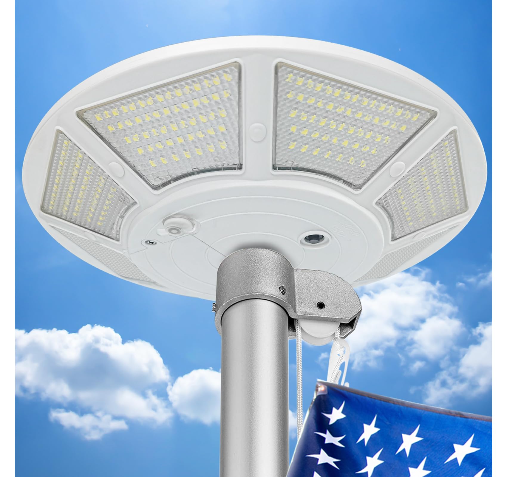 Amazon.com : RAYSLIT Solar Flag Pole Light 440 Super Bright LED ...