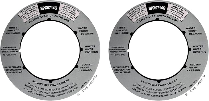 BOOCII SPX0714G Sand Filter Valves Label for Hayward Multiport Valve ...