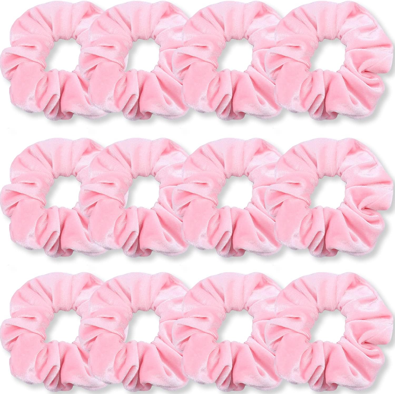 VENUSTE Pink Scrunchies, Premium Velvet Scrunchy for Hair, Solid Colors ...