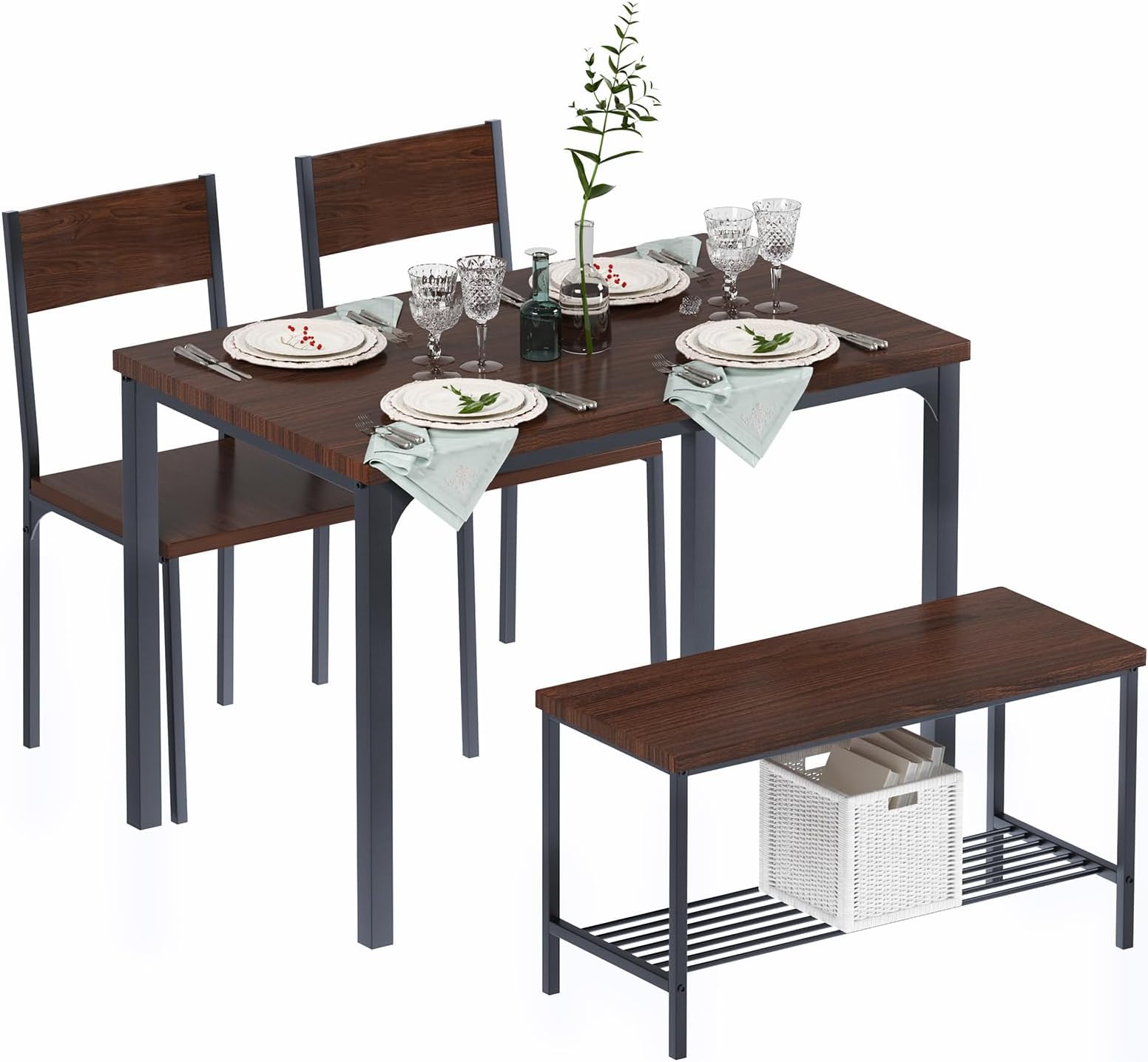 Amazon.com - SogesHome 4-Piece Dining Table Set for 4 - Space-Saving ...