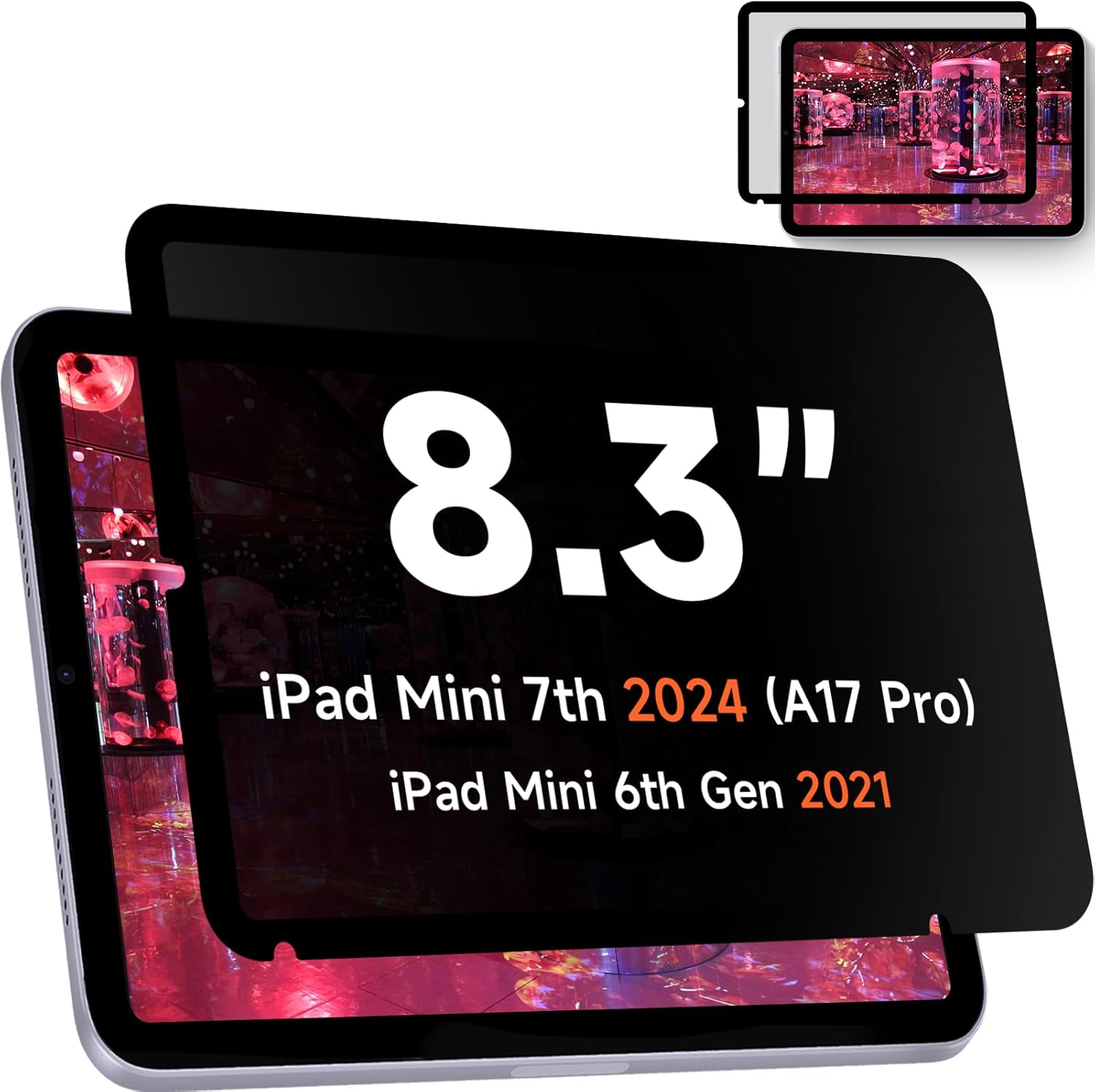 Amazon.com: Upgrade Privacy Screen Protector for iPad Mini 6 8.3 2021 ...