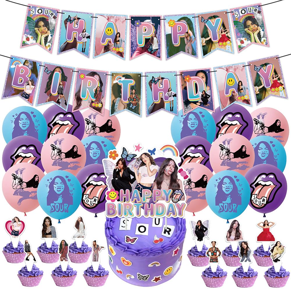 Olivia Rodrigo Birthday Party Decorations Supplies Banner Olivia ...