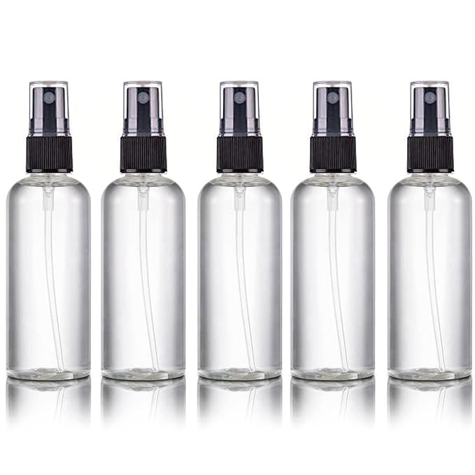 Clenom Multipurpose Refillable Fine Black Mist Spray Empty Transparent ...
