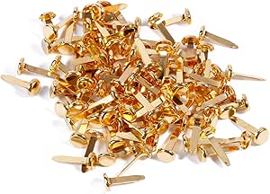 Amazon.com: 100-piece/set Mini Brads Pattern Clips Metal Paper Clasps Split Pins Round Head ...