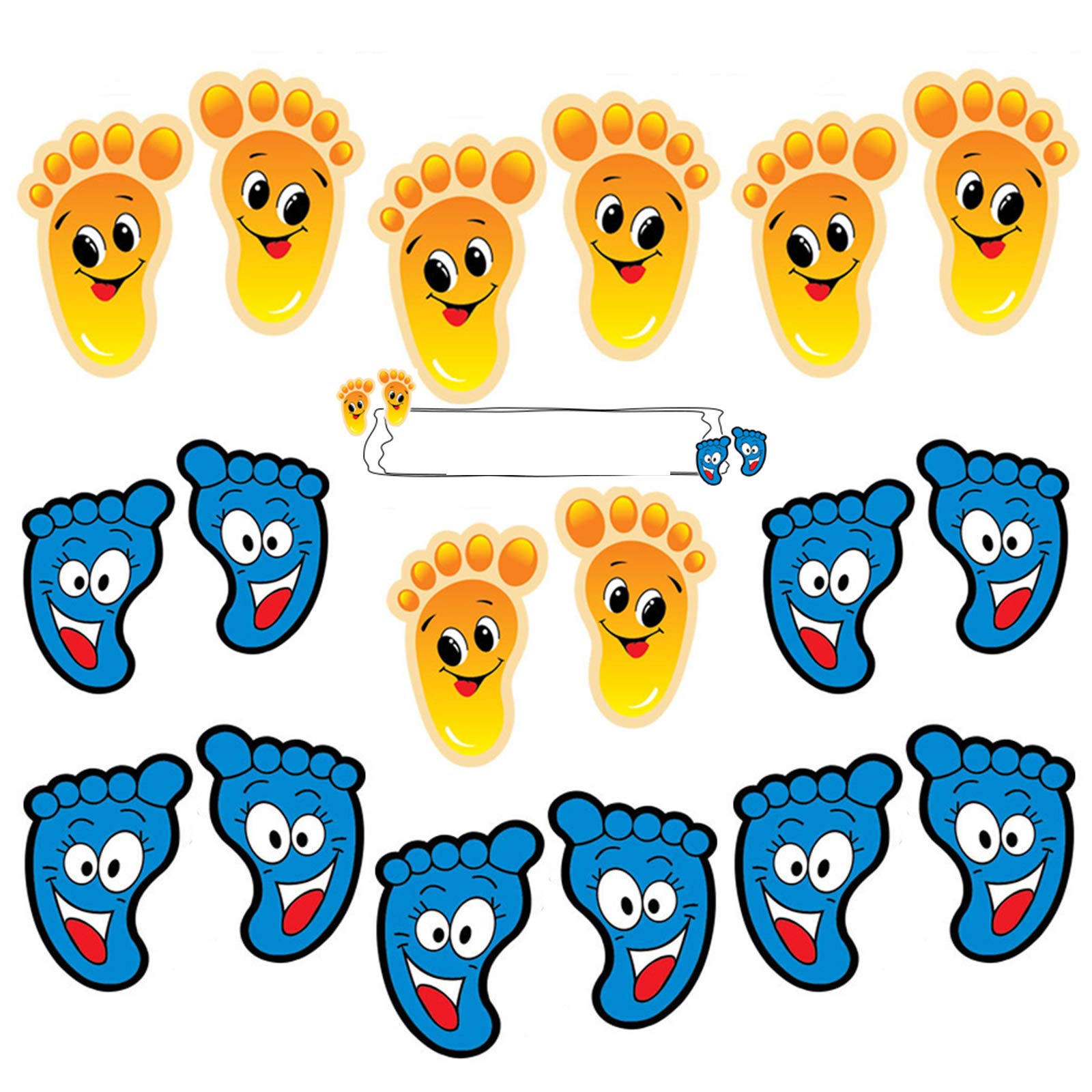 30 Pairs Kids Footprint Guide Stickers For School Classroom Floor ...