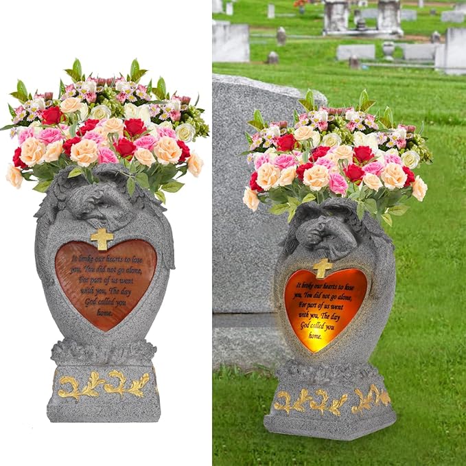 Amazon.com : Cemetery Decorations for Grave,Cemetery vases for Grave ...